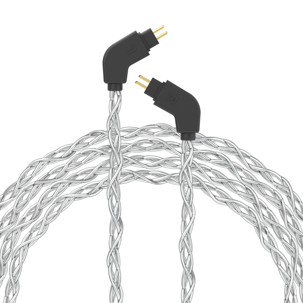 Post-Split 2-Pin IEM Connectors with Silver Braided Cable – Dekoni Audio