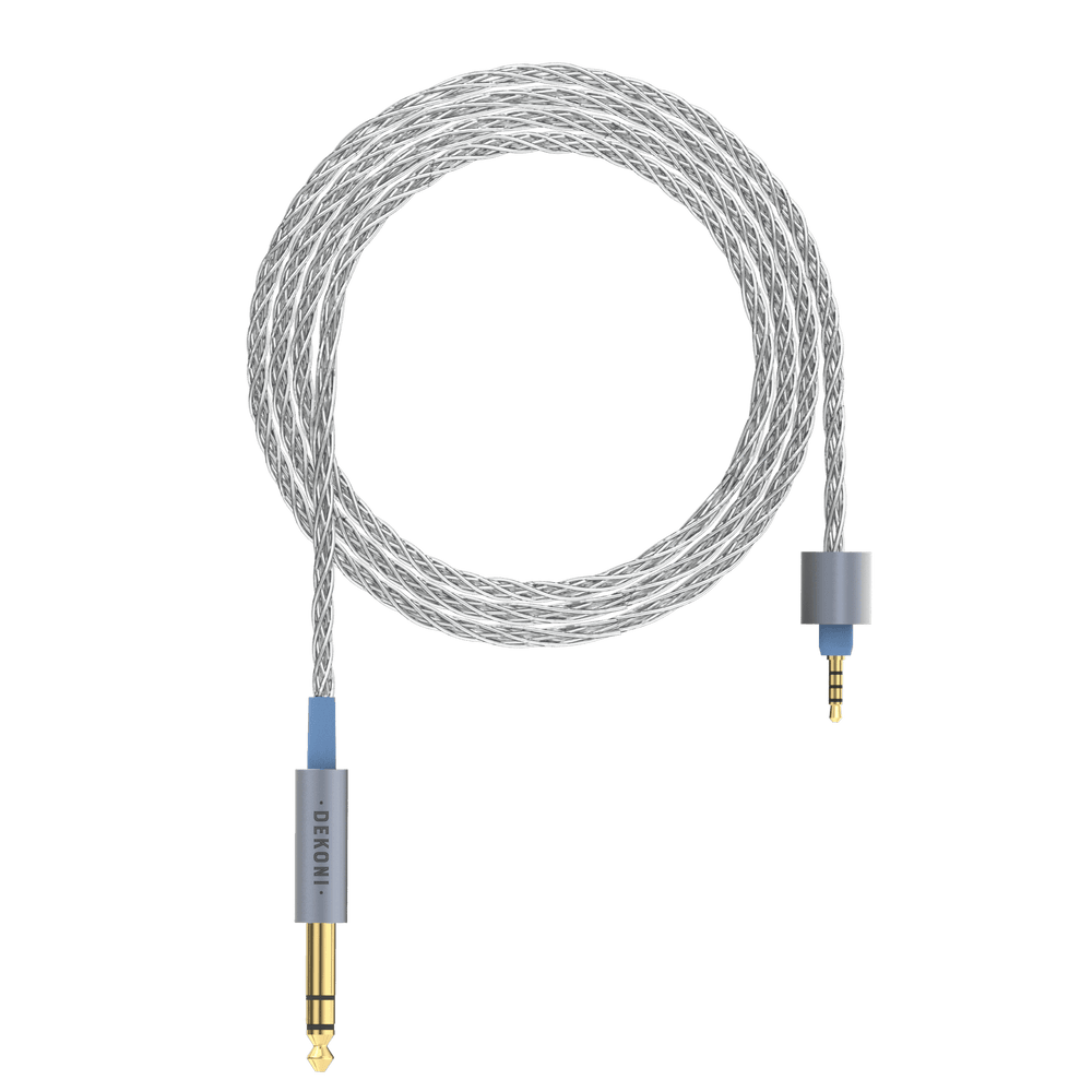 Presplit 6.35mm Unbalanced Silver Braided Cable – Dekoni Audio
